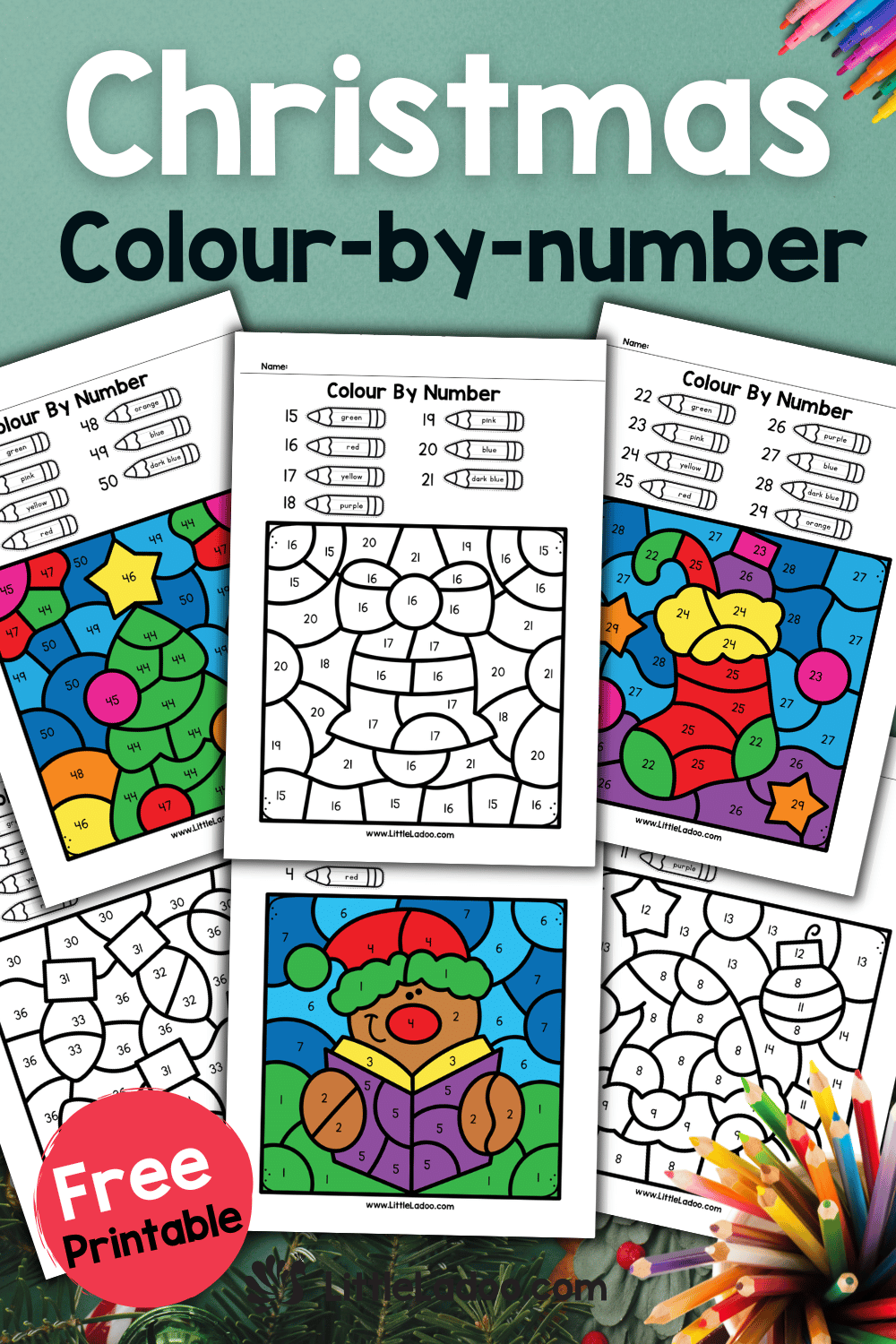 Christmas Colour By Number {Free Printable}