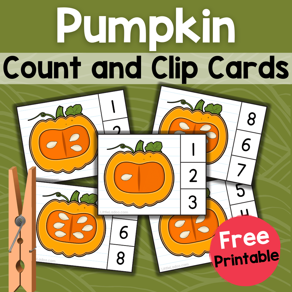 Pumpkin Count and Clip Cards {Free Printable}