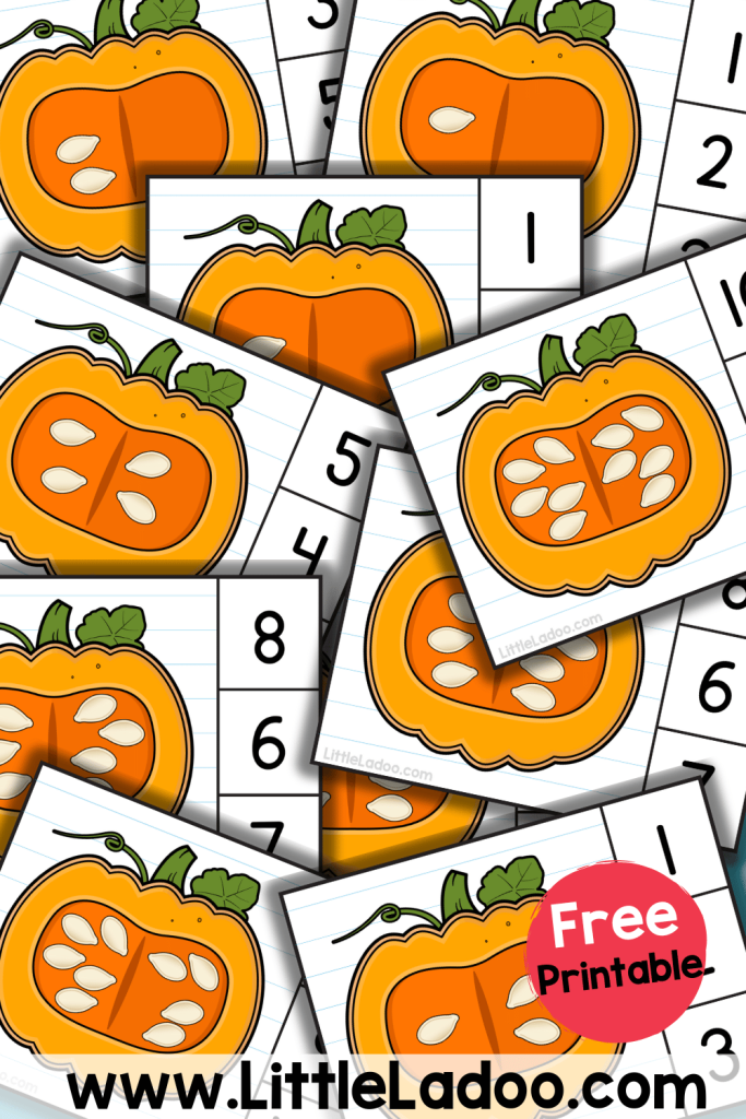 Pumpkin Count and Clip Cards {Free Printable}