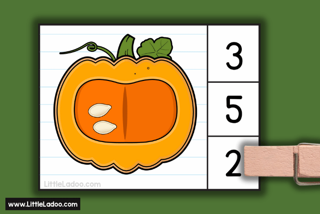 Pumpkin Count and Clip Cards {Free Printable}
