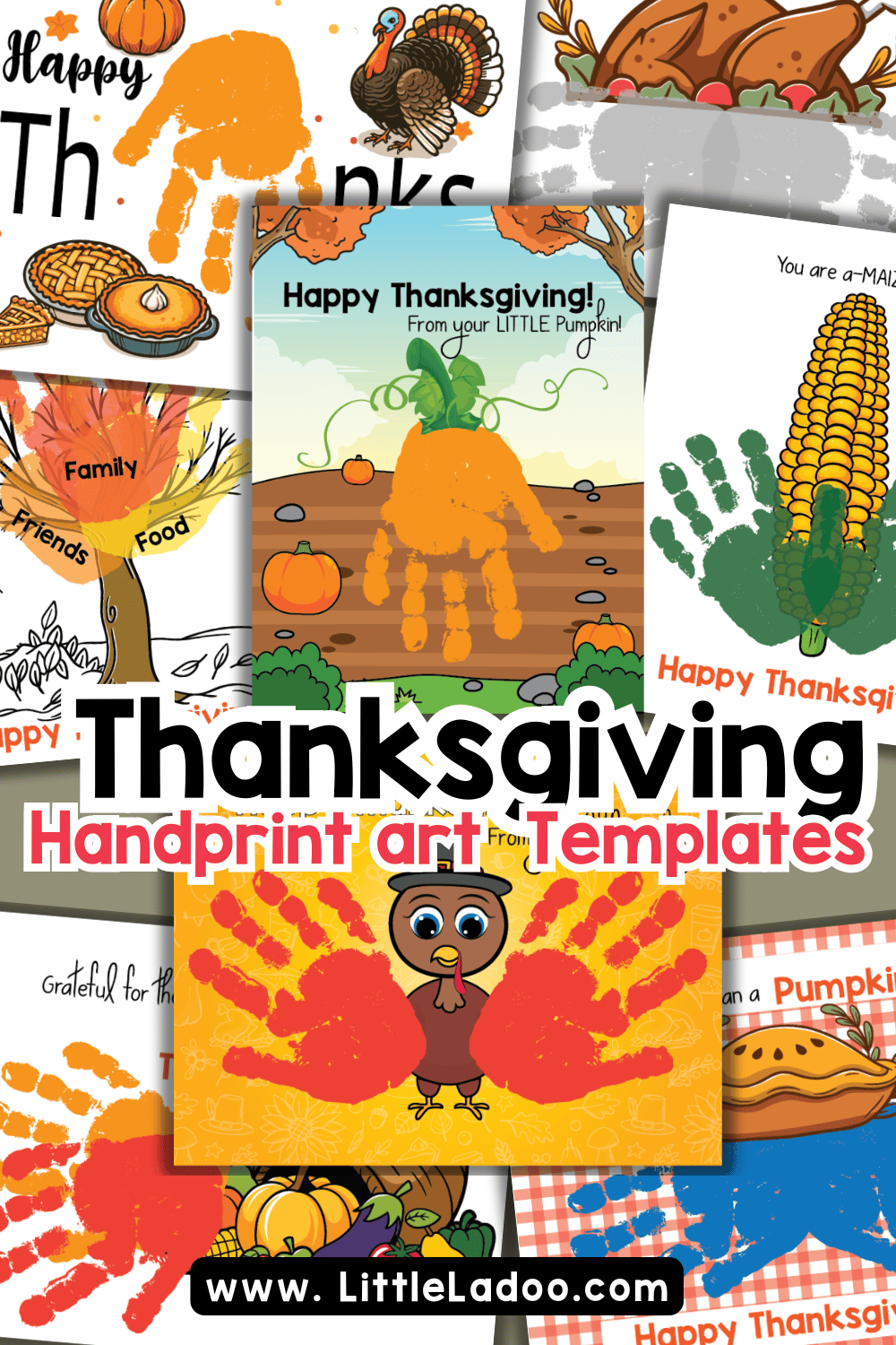 Thanksgiving Handprint Art Printable {8 Designs}