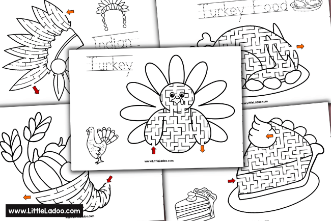 Free Printable Thanksgiving Mazes