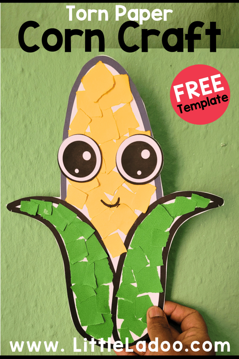 Torn Paper Corn Craft {Free Template}