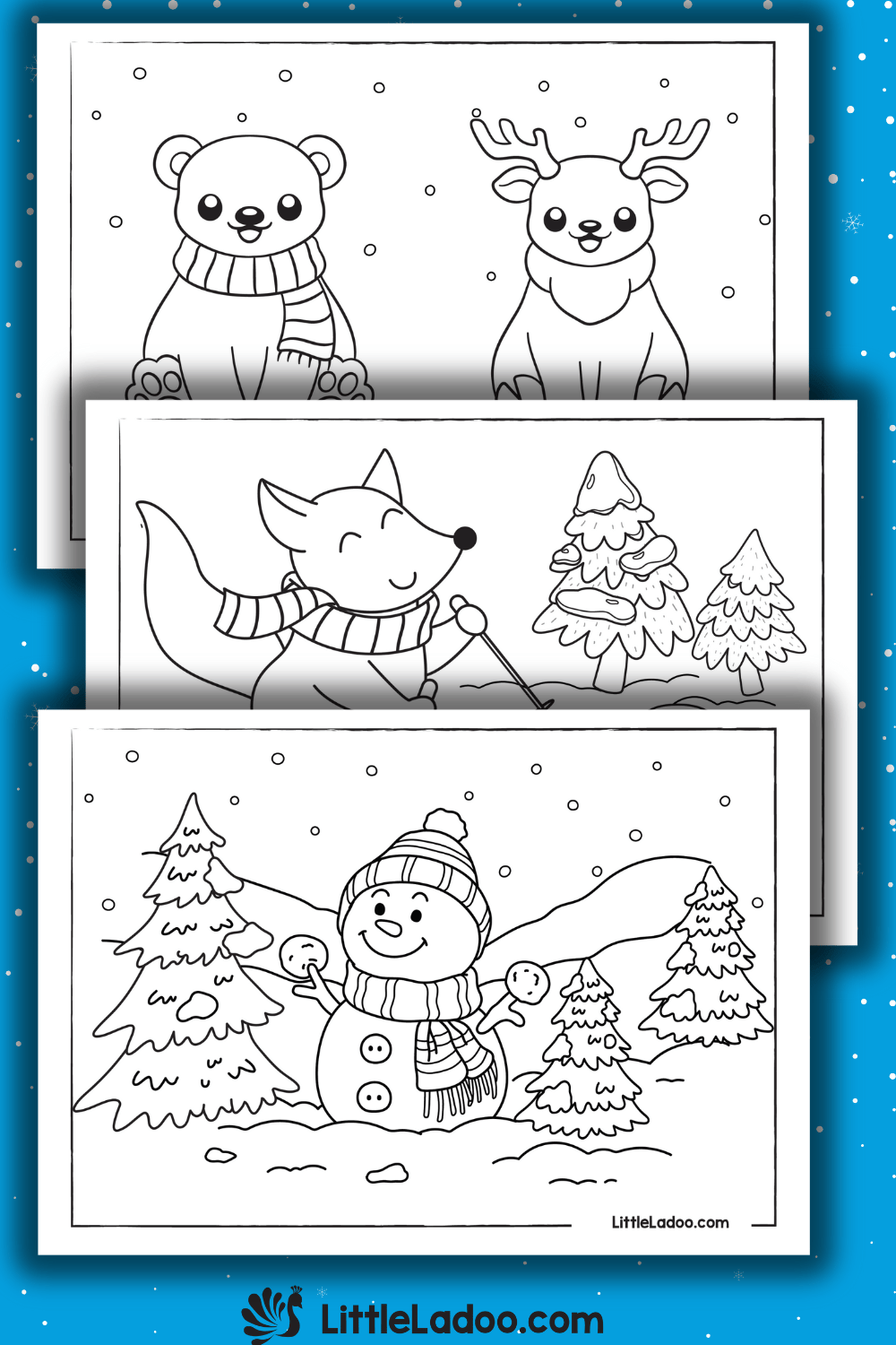 Winter Colouring Pages {Free Printable}