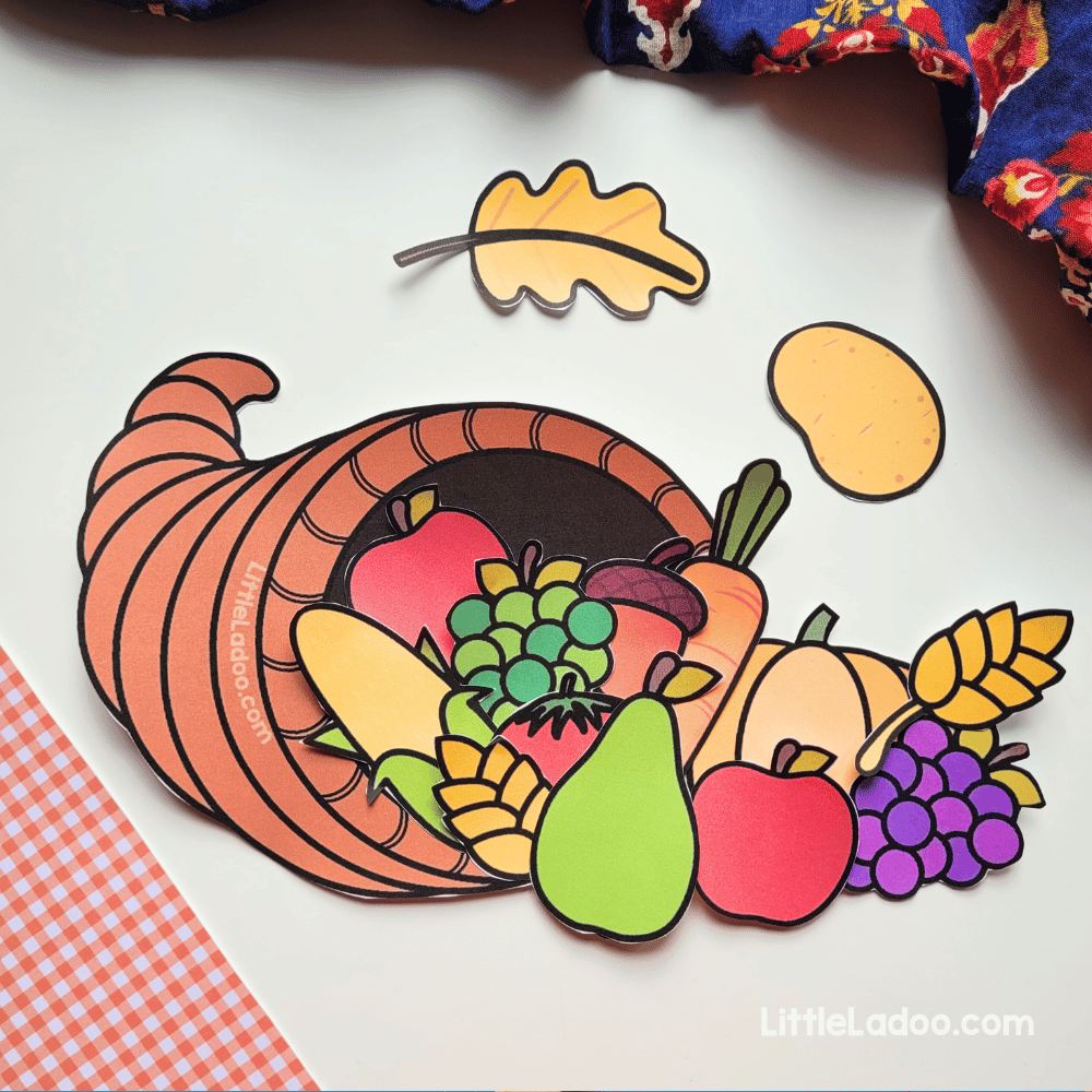 Cornucopia Cut and Paste Craft - Thanksgiving Craftivity