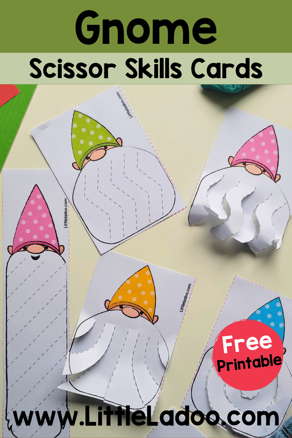 Gnome Scissor Skills {Free Printable}