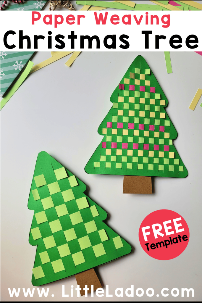 Paper Weaving Christmas Tree Craft {Free Template}