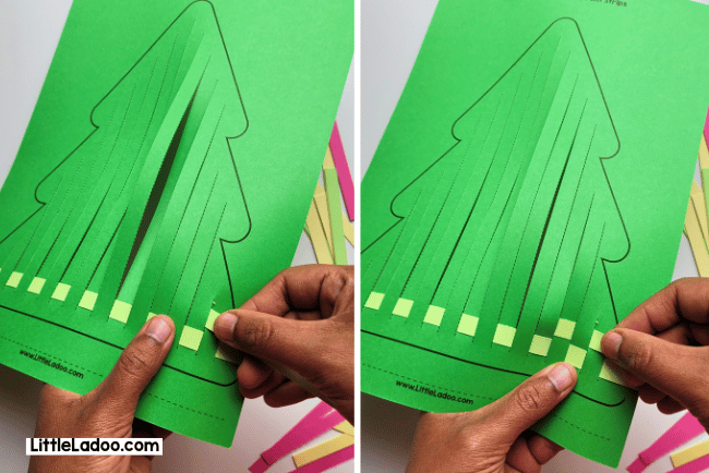 Paper Weaving Christmas Tree Craft {Free Template}