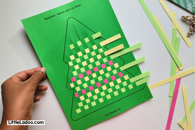 Paper Weaving Christmas Tree Craft {Free Template}