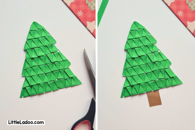 Zig Zag Paper Christmas Tree Craft {Free Template}
