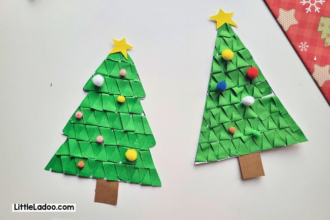Zig Zag Paper Christmas Tree Craft {Free Template}