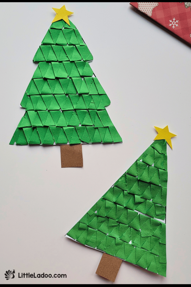 Zig Zag Paper Christmas Tree Craft {Free Template}