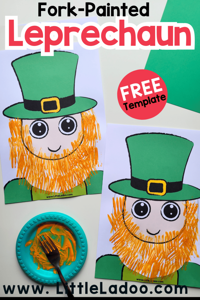 Fork Painted Leprechaun Craft {Free Template}