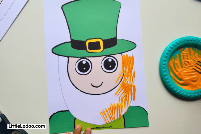 Fork Painted Leprechaun Craft Free Template