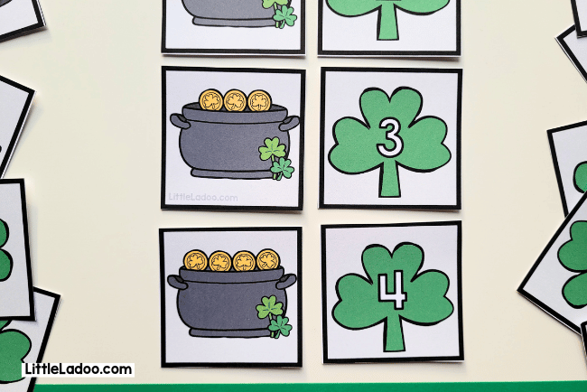 St. Patrick's Day Count and Match Cards {Free Printable}