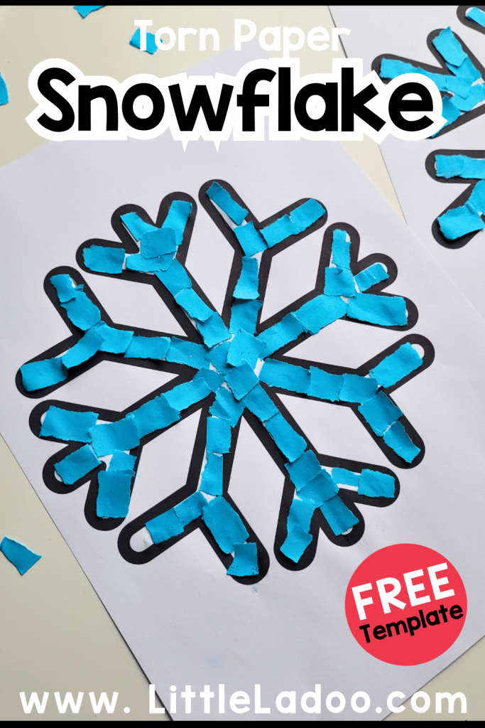 Torn Paper Snowflake Craft {Free Template}