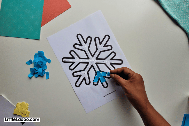 Torn Paper Snowflake Craft {Free Template}