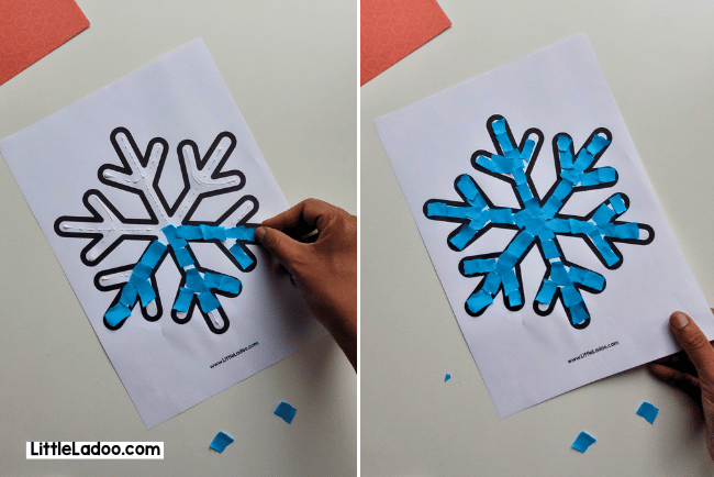 Torn Paper Snowflake Craft {Free Template}
