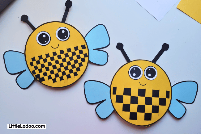 Paper Weaving Bee Craft {Free Template}