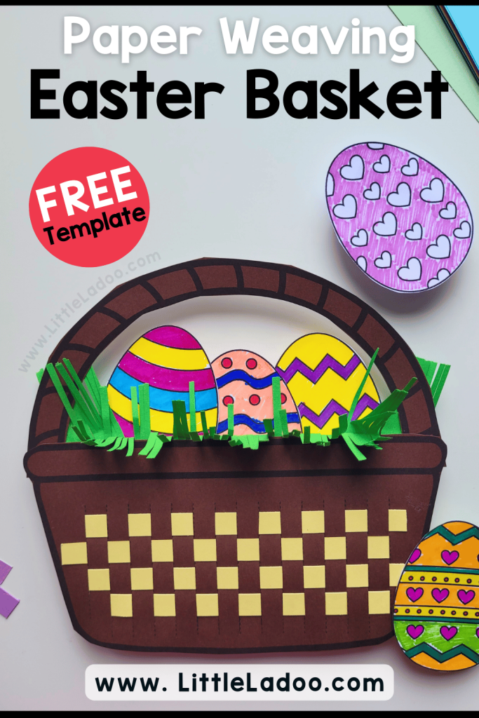 Paper Weaving Easter Basket Craft {Free Template}