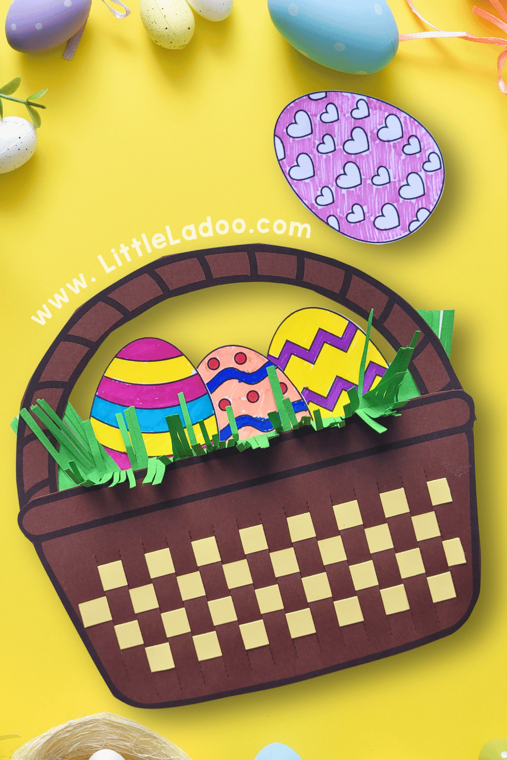 Paper Weaving Easter Basket Craft {Free Template}
