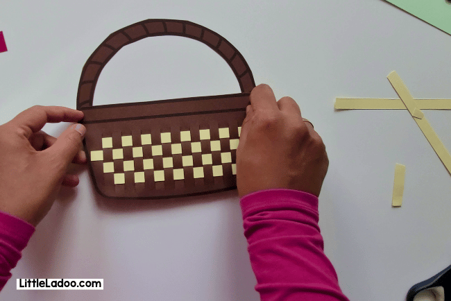 Paper Weaving Easter Basket Craft {Free Template}