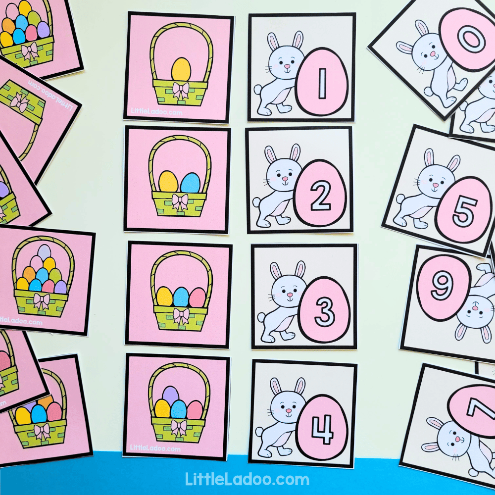 Easter Count and Match Cards {Free Printable}