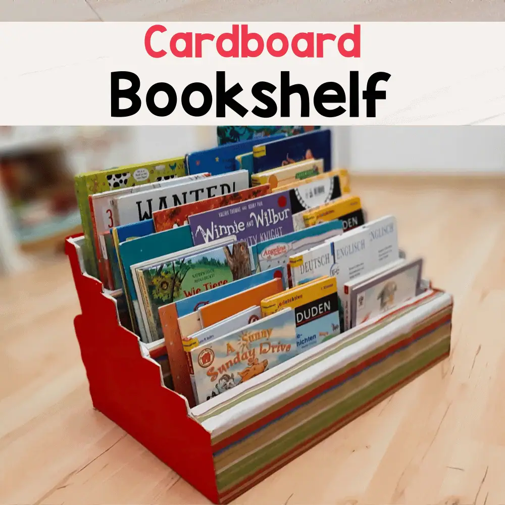 How to make a Cardboard bookshelf {that can hold up to 40 books}
