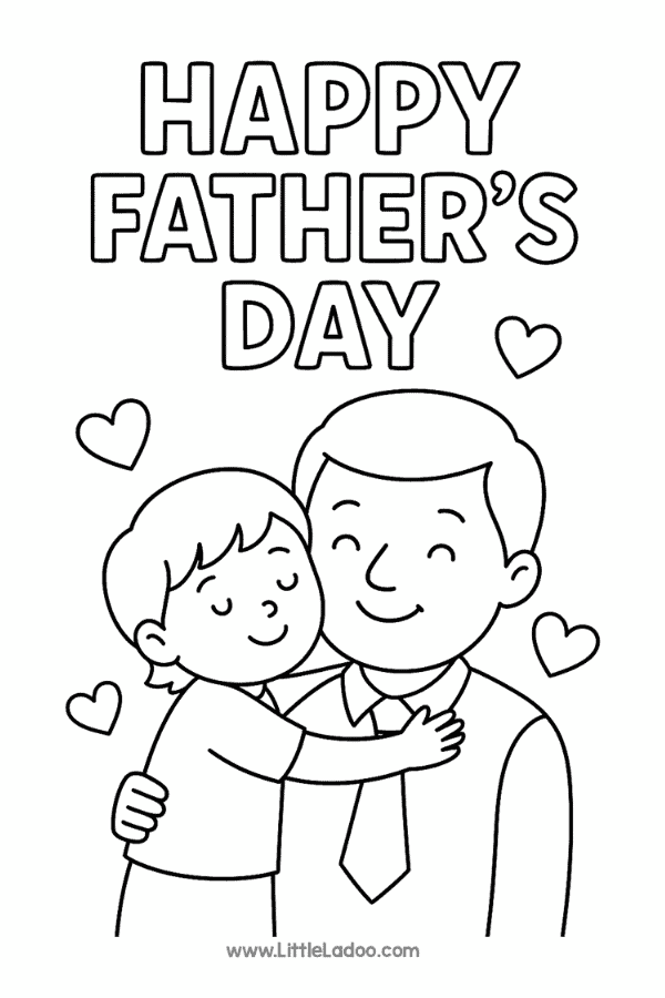 Father's Day Colouring Pages {Free Printable}