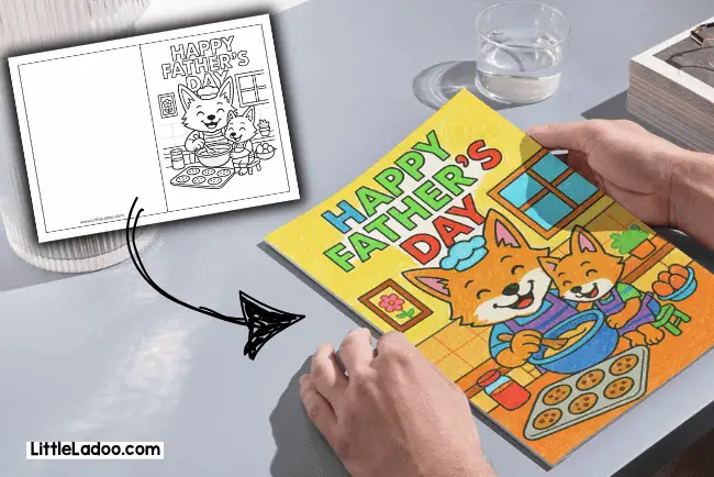 Father's Day Colouring Card Printable