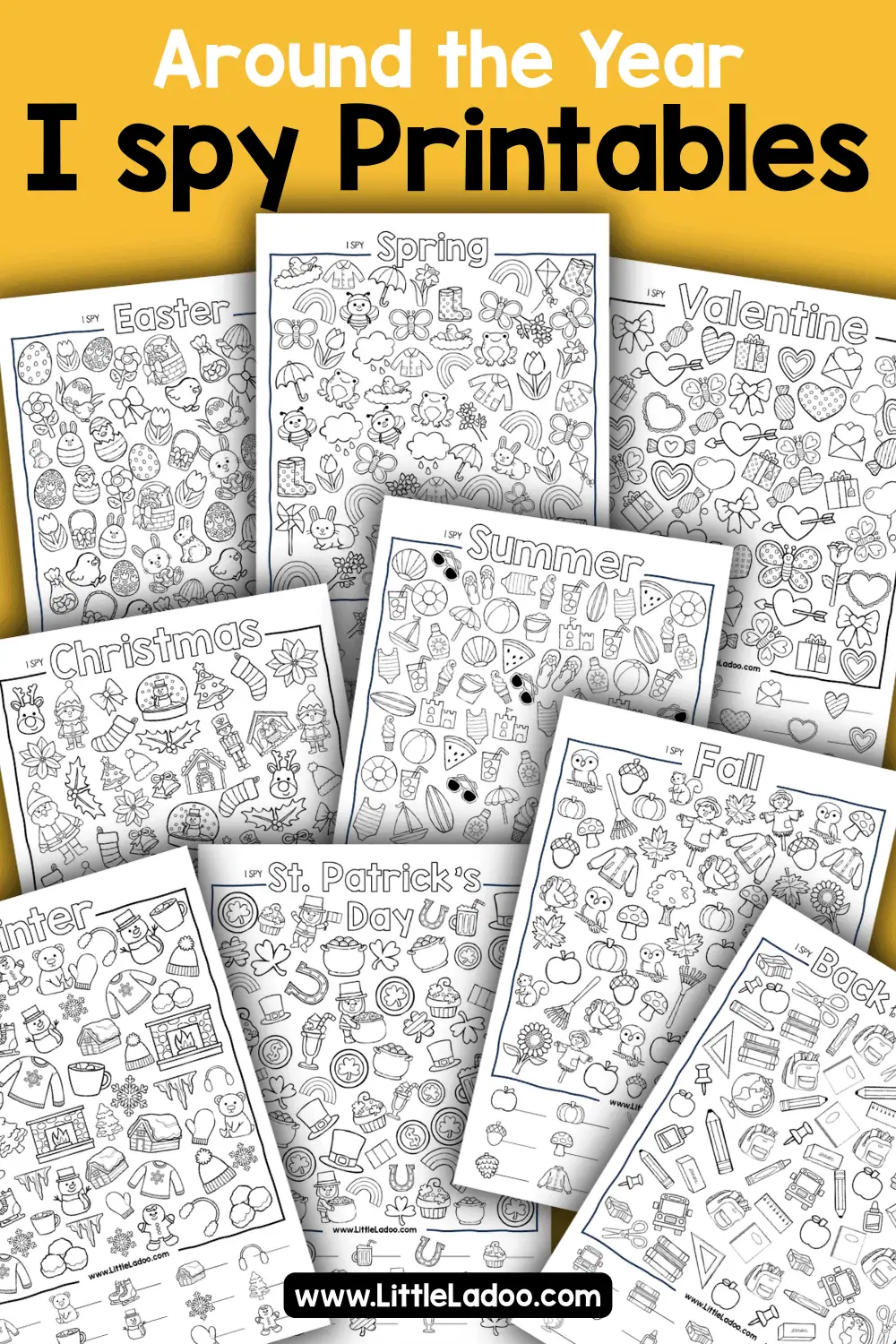 Free I Spy Printables for Kids (Around the Year Collection)
