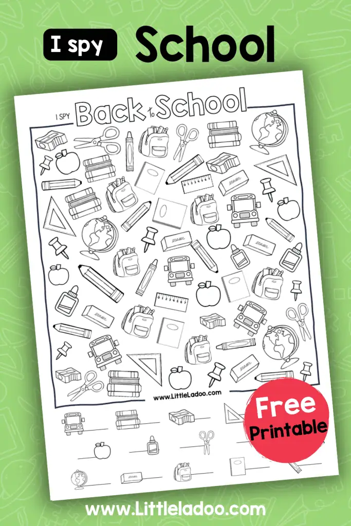 I Spy Back to School {Free Printable} - Little Ladoo