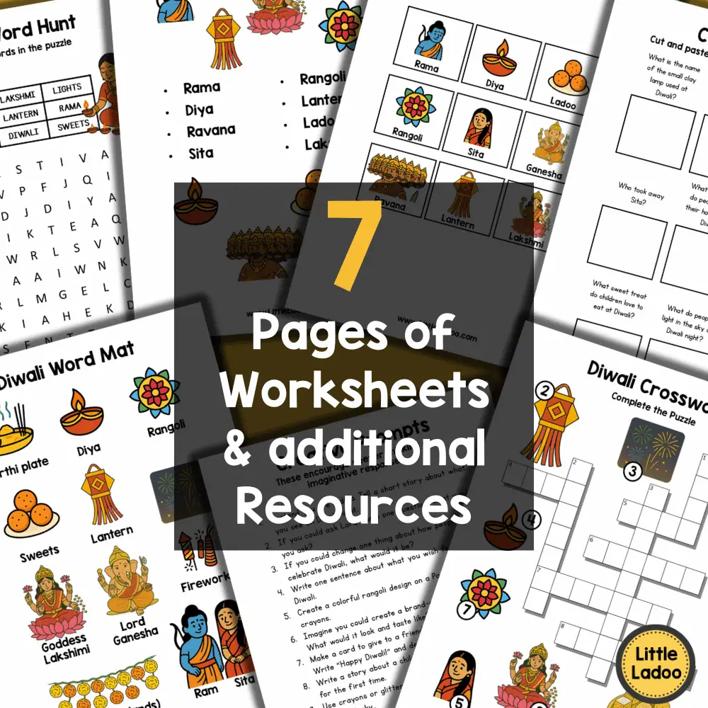 Diwali Mini-Booklet and Worksheets Printable for Kids