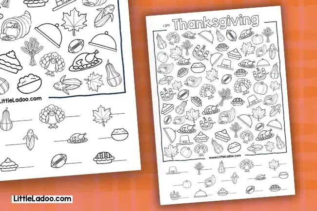 I Spy Thanksgiving {Free Printable} - Little Ladoo